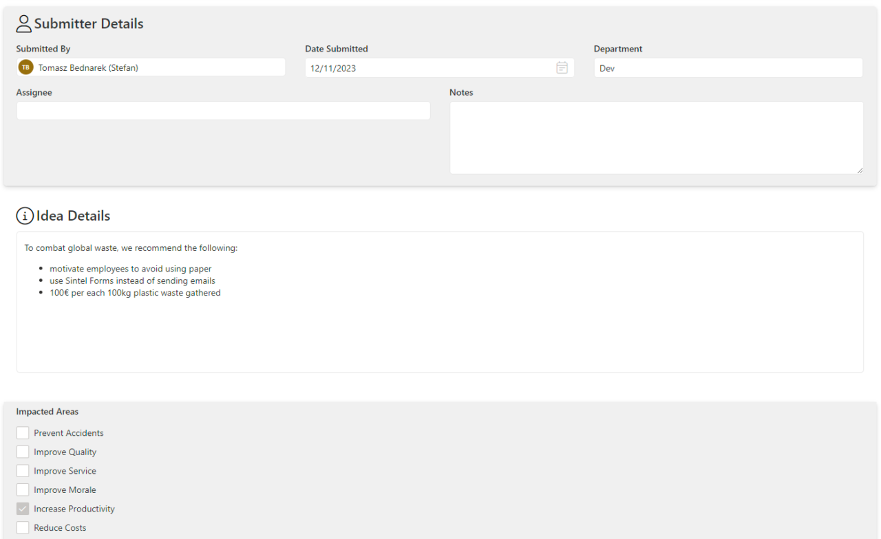 New "Cosy" Form Interface - Sintel Apps