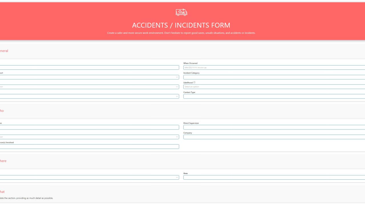 Accidents/Incidents Apps - Sintel Apps