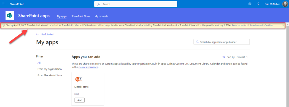 SharePoint Add-Ins are retiring what can you do - Sintel Apps